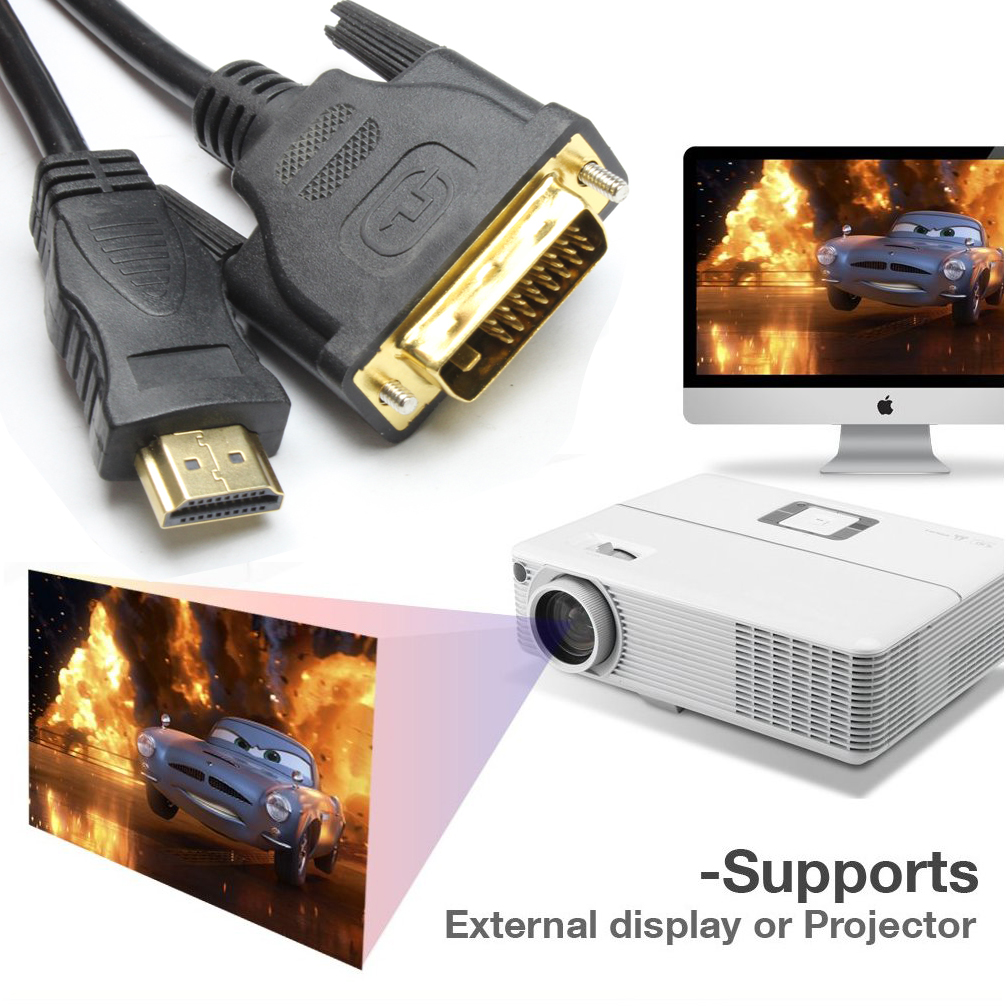 HDMI TO DVI CABLE 10ft Long For TV LCD DVD LED 3D HDTV MONITOR COMPUTER ...