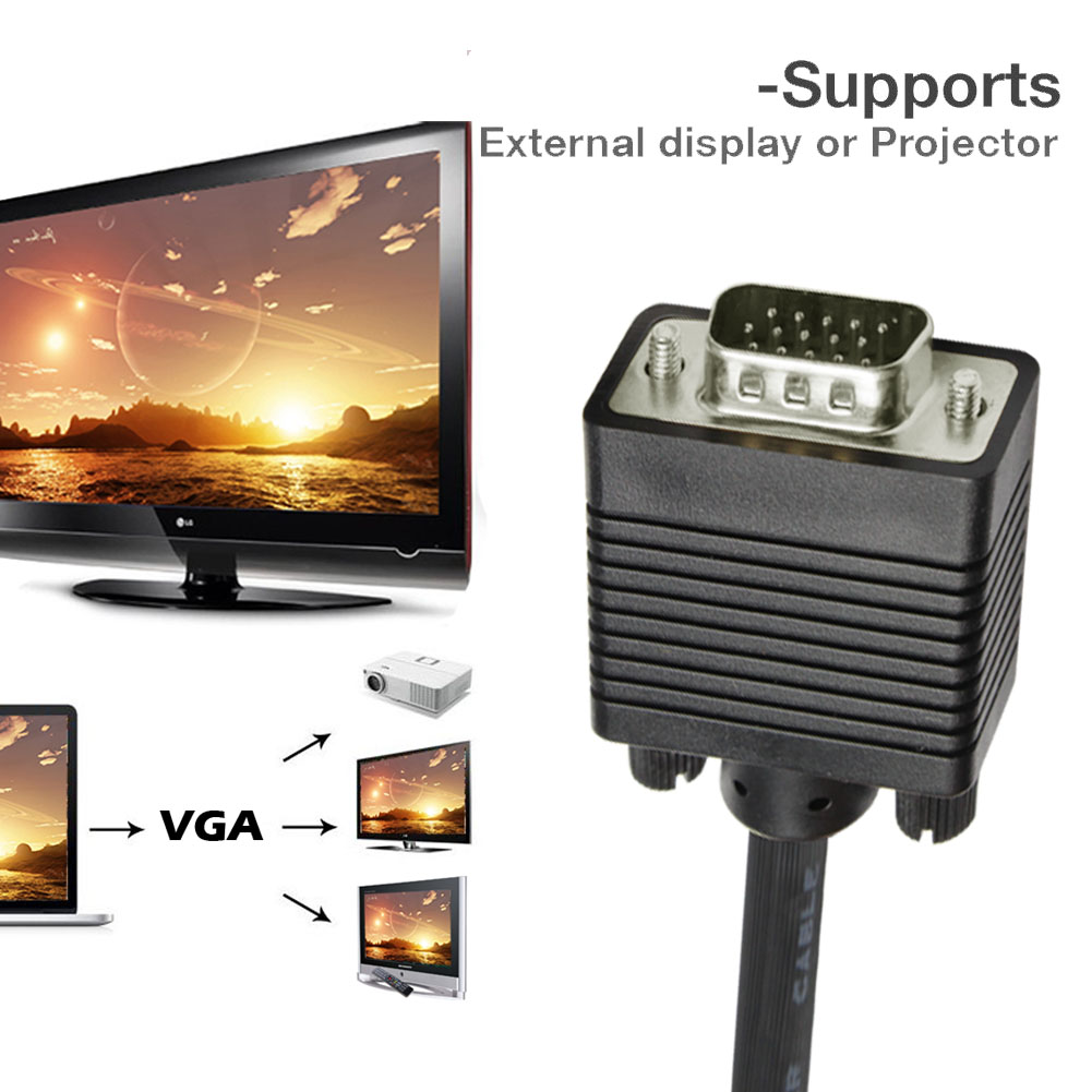 25ft VGA SVGA 15-Pin Male to Male Video Cable LCD Monitor Dell HP Asus ...
