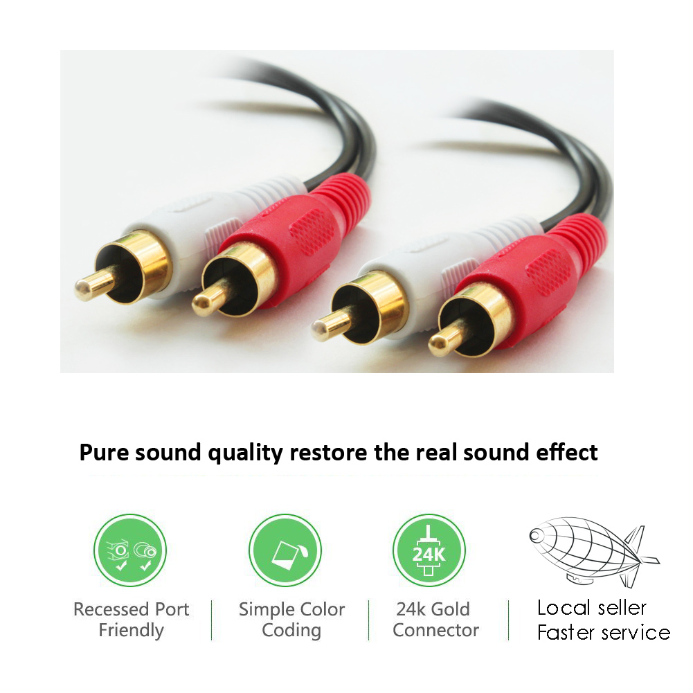 [Heavy Duty] 2 RCA Male to 2 RCA Male Stereo Audio Cable, RCA Cables ...