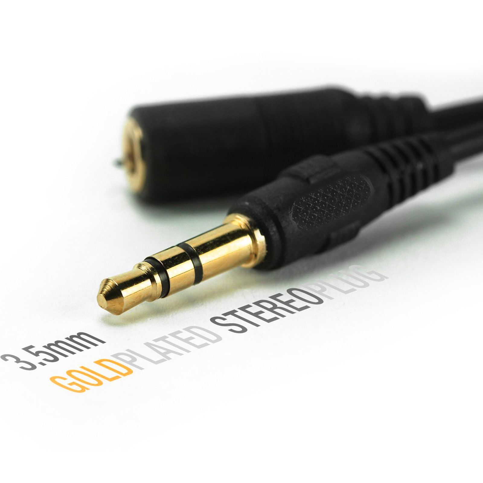 Long Copper Wire 25ft Aux Cable (3.5mm M/F Auxiliary Audio Cable) with ...