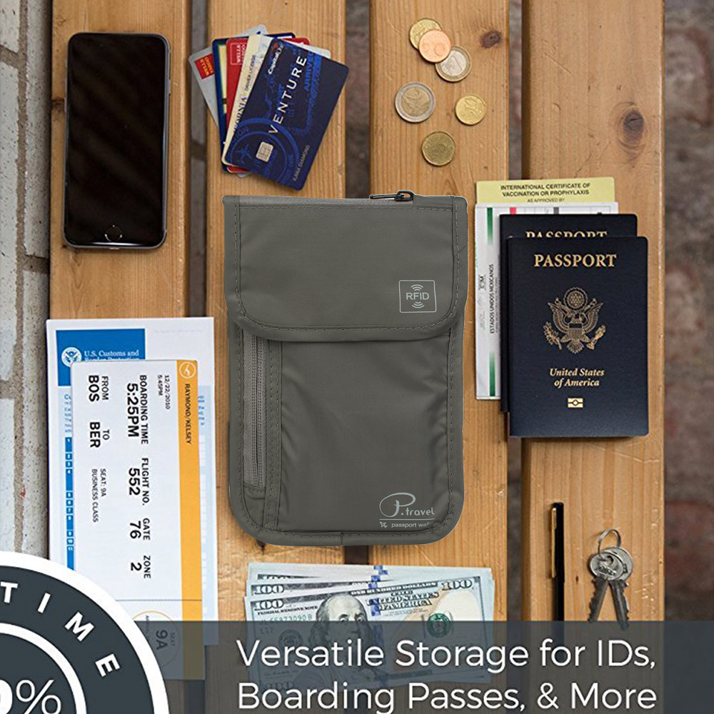 RFIDTravel Wallet Secure Passport Neck Pouch Card Ticket Money Secret ...