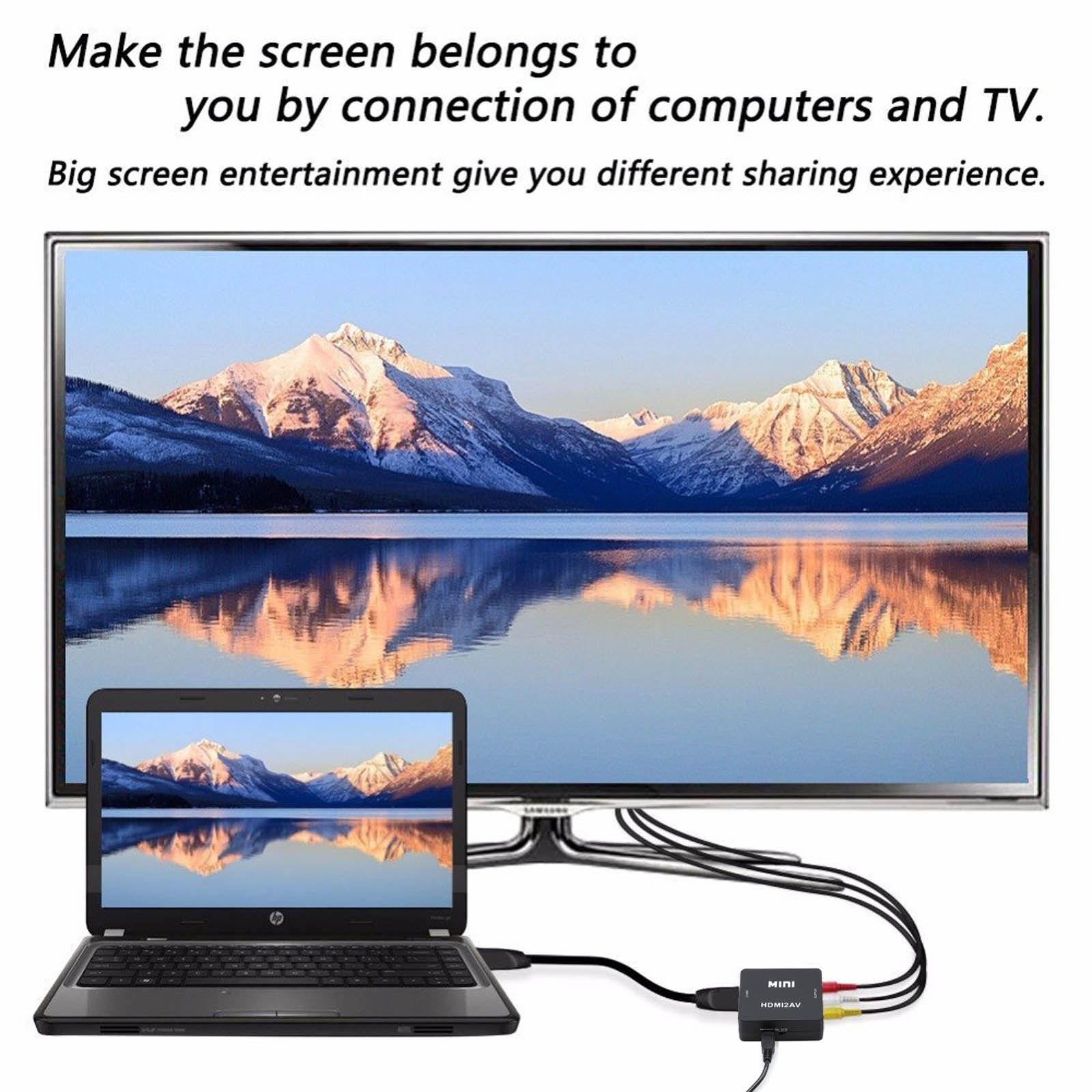 HDMI to AV 3 RCA Composite Converter 480P/480i NTSC/PAL TV Format ...