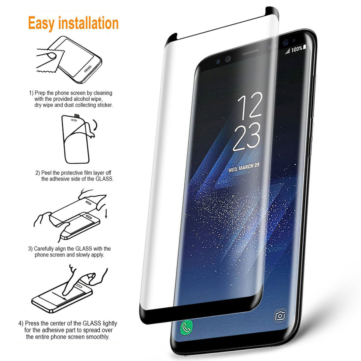 [Crack Saver] Samsung Galaxy Note 9 8 S9 S8 Plus Hard Tempered Glass ...