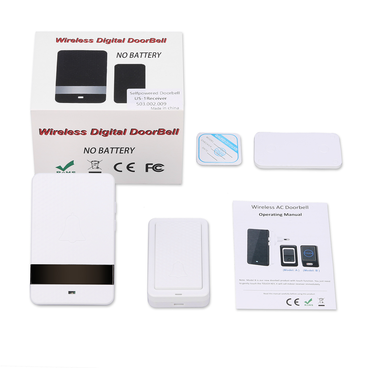 Weatherproof Wall Plug-in Cordless Door Bell Chime Kit with 28 Tunes ...