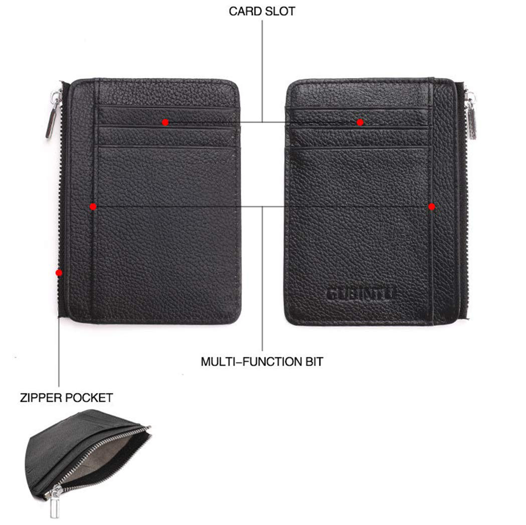 Anti-theft Slim Wallet RFID Front Pocket Wallet with Zipper Card Holder ...