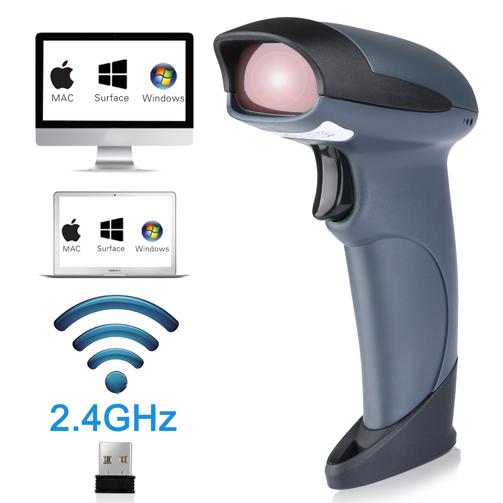 New Handheld Wired USB Barcode Scanner Reader POS Durable Fast Scan Mac ...