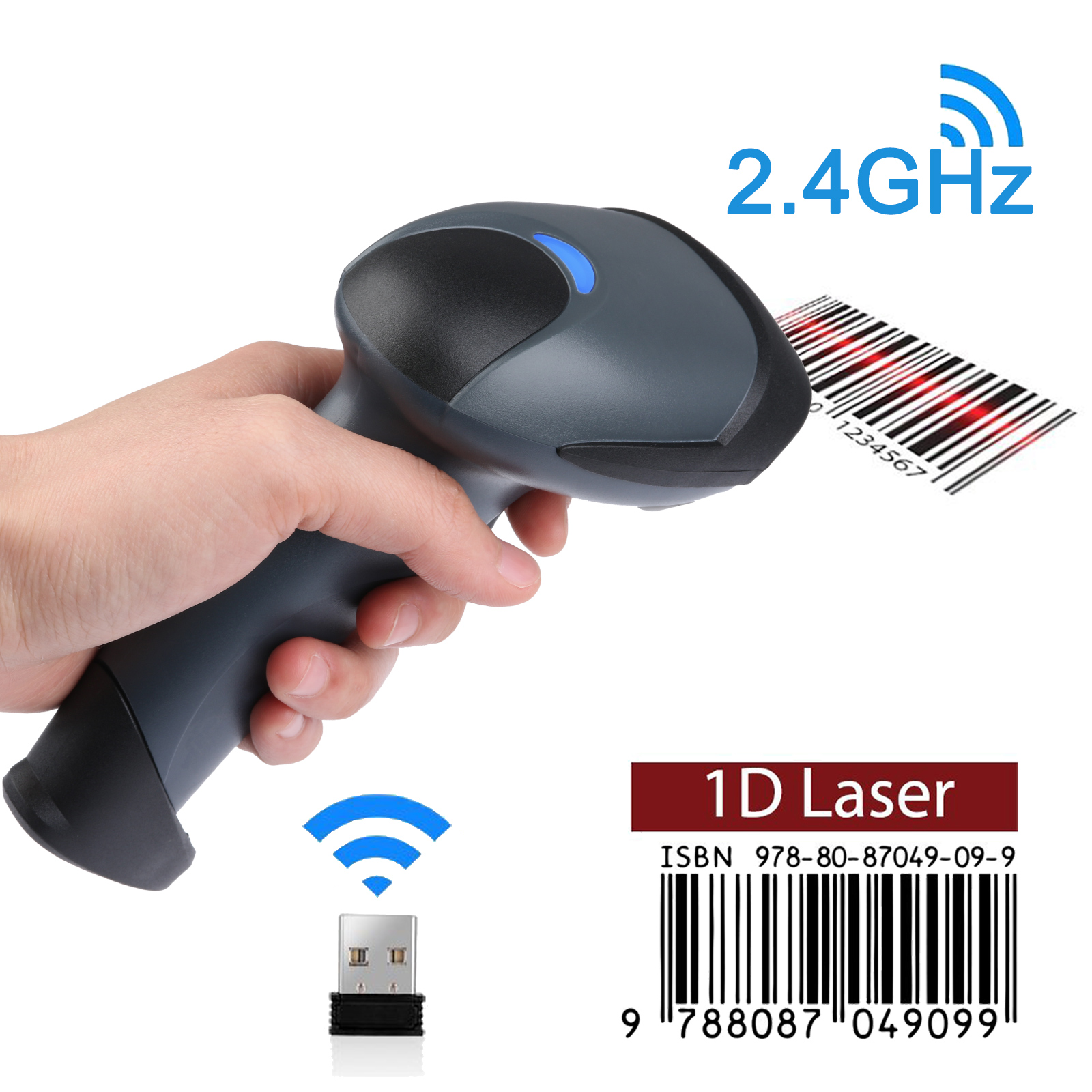 New Handheld Wired USB Barcode Scanner Reader POS Durable Fast Scan Mac ...